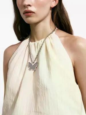 POISONED HEARTS Butterfly Pendant Chain Necklace
