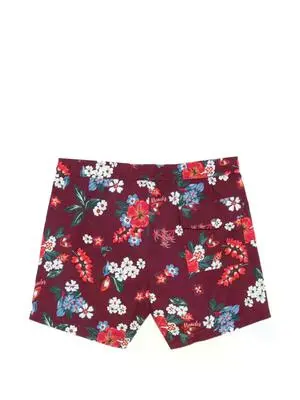 Moncler Floral-print Swim Shorts - Red