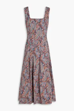 Veronica Beard Paisley-print Cotton-poplin Midi Dress - Multicolor