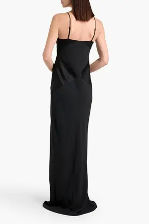 Veronica Beard Francis Satin-paneled Crepe Maxi Dress