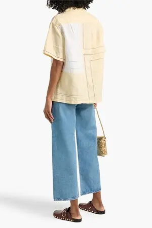 Marni Two-tone Embroidered Linen Shirt