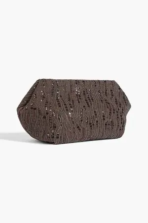 Brunello Cucinelli Embellished Canvas Clutch
