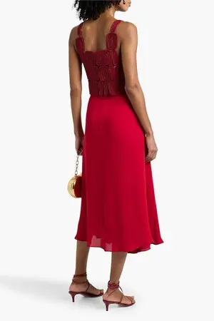 Cult Gaia Shera Draped Silk Skirt - Crimson