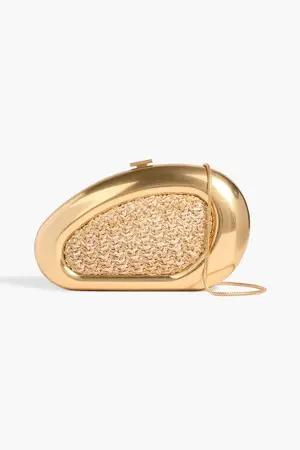 Simkhai Luna Raffia Clutch - Gold
