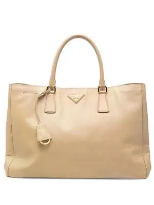 Prada Large Saffiano Lux Galleria Tote Bag - Brown