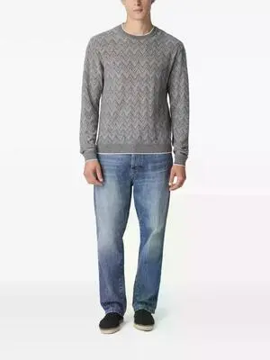 Missoni Zigzag-pattern Crew-neck Sweater - Grey