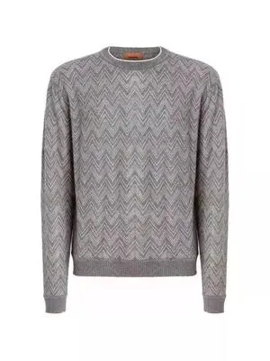 Missoni Zigzag-pattern Crew-neck Sweater - Grey