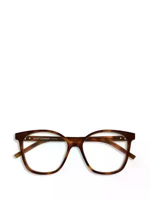 Saint Laurent Geometric Eyeglasses - Brown