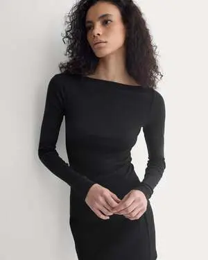 Everlane Tissue Boatneck Top - Black