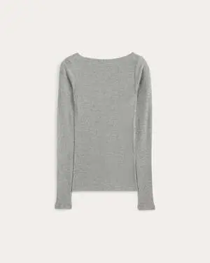 Everlane Tissue Boatneck Top - Grey
