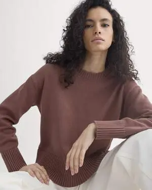 Everlane Everyday Cotton Boxy Sweater - Mocha