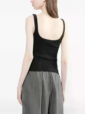 COURREGES Ribbed Sleeveless Top - Black