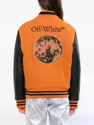 Off-White Appliquéd Embroidered Jacket - Orange