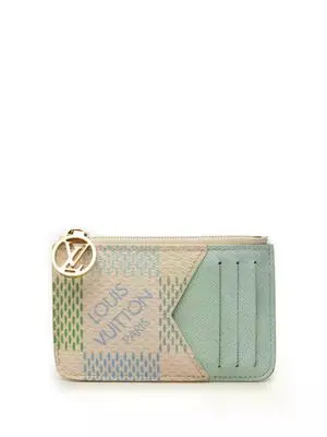 LOUIS VUITTON 2021-2025 Damierlicious Romy Coin Card Holder - White
