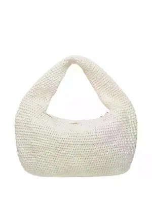 0711 TBILISI Ibiza Zip-top Shoulder Bag - White
