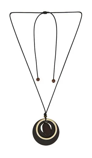 8 Other Reasons Sinta Cord Pendant Necklace - Brown  Gold  & Black