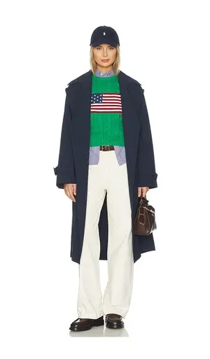 Polo Ralph Lauren Cotton Crewneck Pullover Sweater With Graphic Detail - Billiard