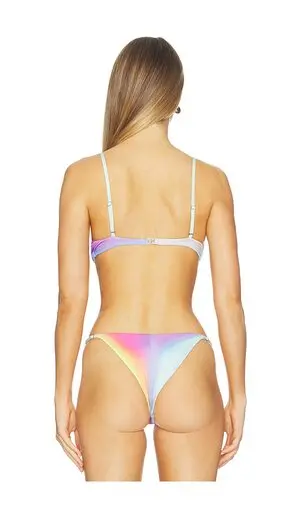 Casablanca Gradient Printed Triangle Bikini Top