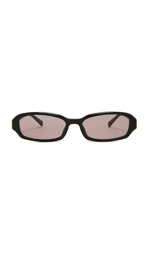 Saint Laurent Sl Logo Erin Rectangular Sunglasses - Black & Brown
