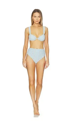 Simkhai Teya High Waisted Ruched Bikini Bottom