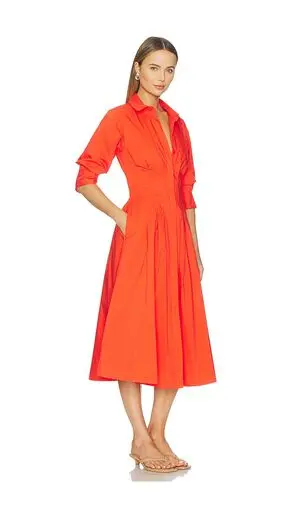 Simkhai Jazz Pintuck Midi Dress - Lobster