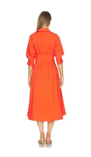 Simkhai Jazz Pintuck Midi Dress - Lobster