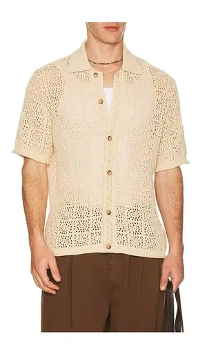 Simkhai Billy Short Sleeve Shirt In Brown