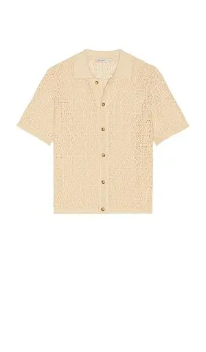 Simkhai Billy Short Sleeve Shirt In Brown