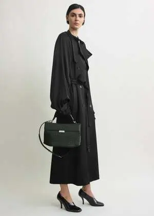TOTEME Clip Croco-embossed Top Handle Bag - Green