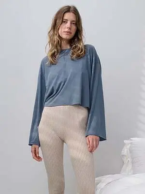Victoria's Secret Organic Pima Wide-sleeve Tee - Blue