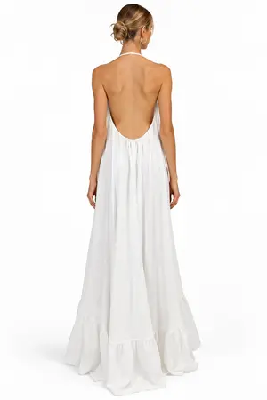 Azeeza Sadie Halter Gown - White