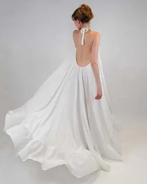 Azeeza Sadie Halter Gown - White