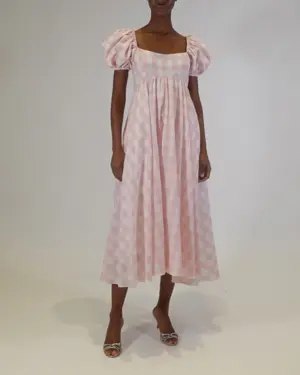 Pink White Gingham Dresses