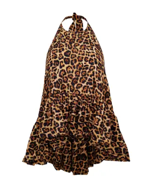 Azeeza Winston Raw Silk Top - Leopard