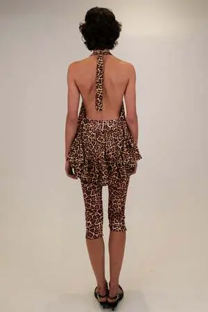Azeeza Winston Raw Silk Top - Leopard