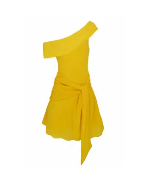 Azeeza Kavari Satin Mini Dress - Canary