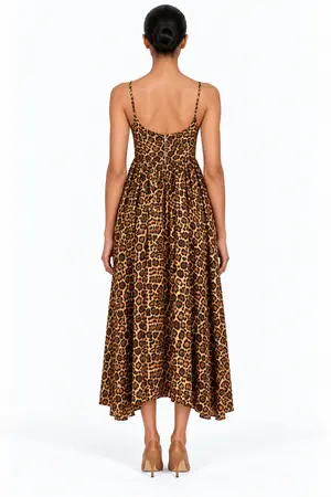 Azeeza Rachel Printed Midi Dress - Leopard
