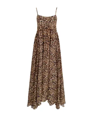 Azeeza Rachel Printed Midi Dress - Leopard