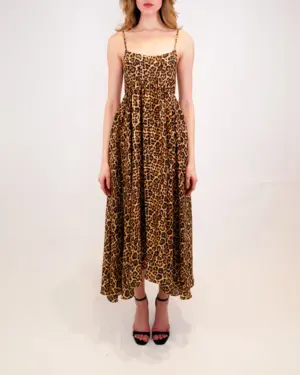 Azeeza Rachel Printed Midi Dress - Leopard