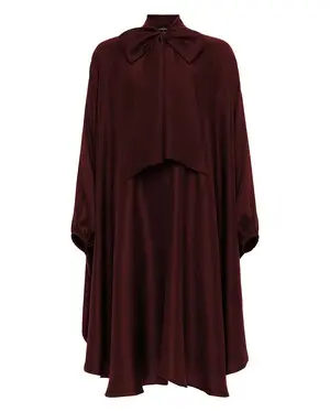 Azeeza Emlyn Raw Silk Midi Dress - Black