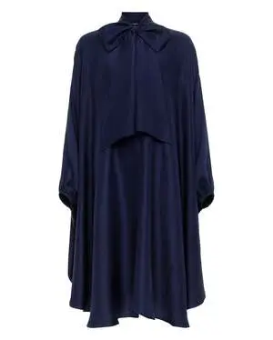 Azeeza Emlyn Raw Silk Midi Dress - Black
