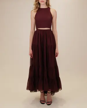 Azeeza Lina Satin Top Wine
