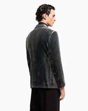 Giorgio Armani Giorgio’s Single-breasted Tuxedo Jacket In Micro Devoré Velvet