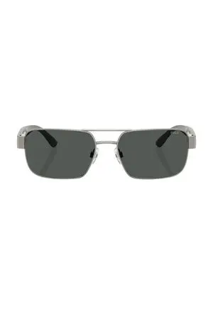 Polo Ralph Lauren Rectangle Sunglasses Bushed Gunmetal$ Dark Grey