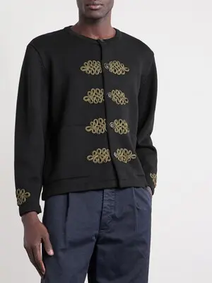BODE Bannister Appliquéd Virgin Wool Cardigan