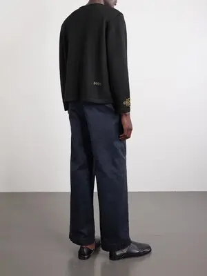 BODE Bannister Appliquéd Virgin Wool Cardigan
