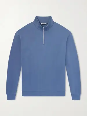 Auralee Cotton Half-zip Sweatshirt - Blue