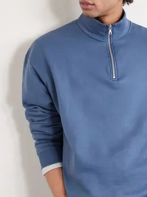 Auralee Cotton Half-zip Sweatshirt - Blue