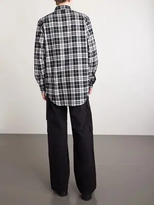 Vetements Leather-appliquéd Checked Cotton-flannel Shirt
