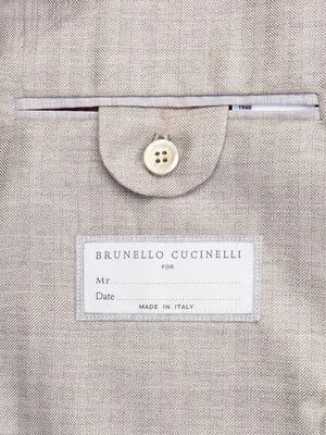 TOM FORD Double-breasted Herringbone Suit Jacket - Neutrals